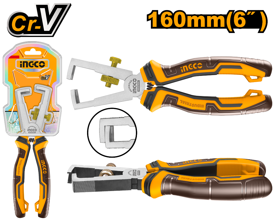 PINZA PELA CABLE 6" CR-V INGCO HWSP28160 HERRAMIENTAS DE MANO PINZAS